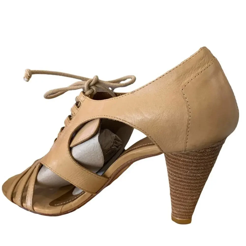 J Brand | Shoes | J Shoes Heels All Leather With Wood Stacked Heels ...